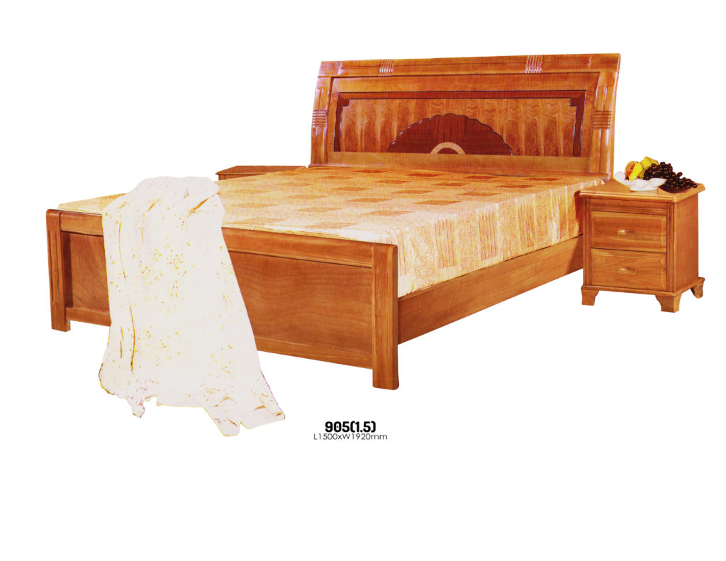 Queen Size Wooden Bed - Sofaline Interior Furnishing