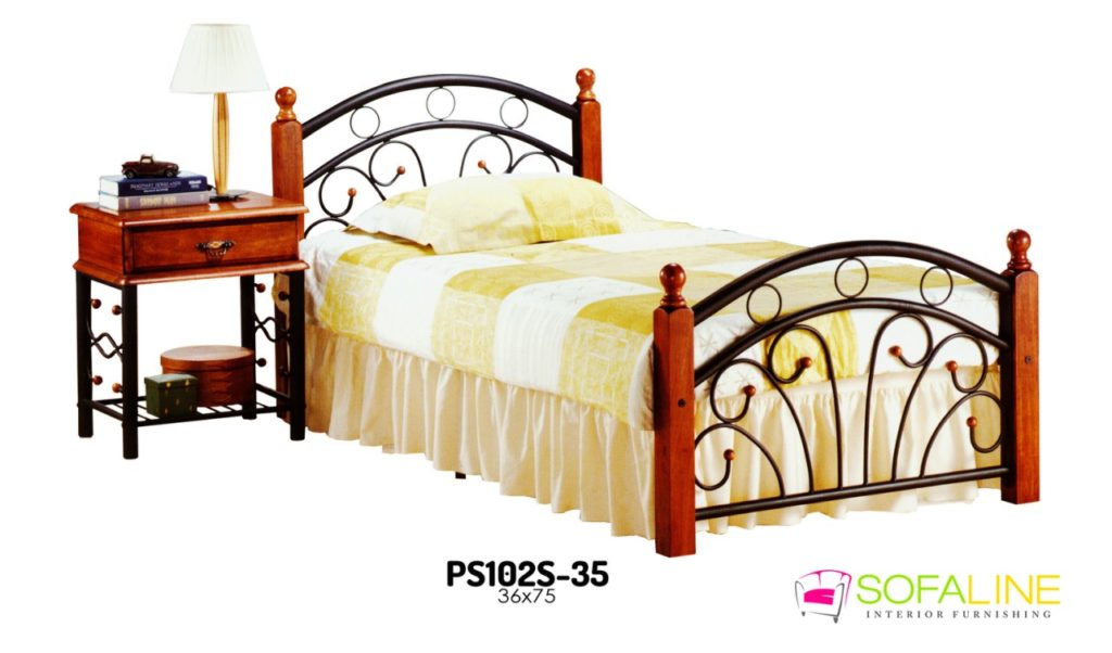Single Size wooden Post Bed WITHOUT side table - Sofaline Interior Furnishing